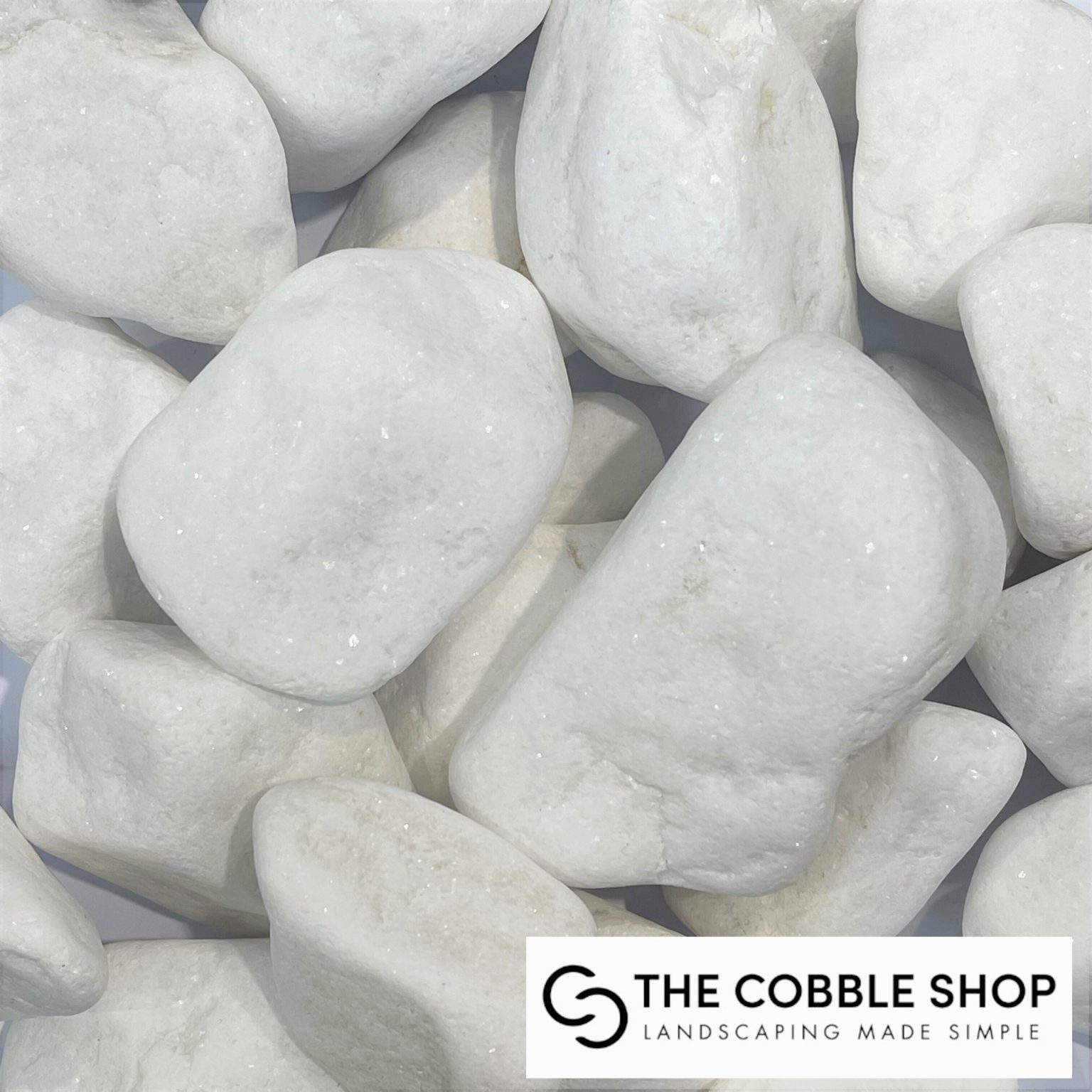 Thassos White Cobbles 30-60mm - The Cobble Shop