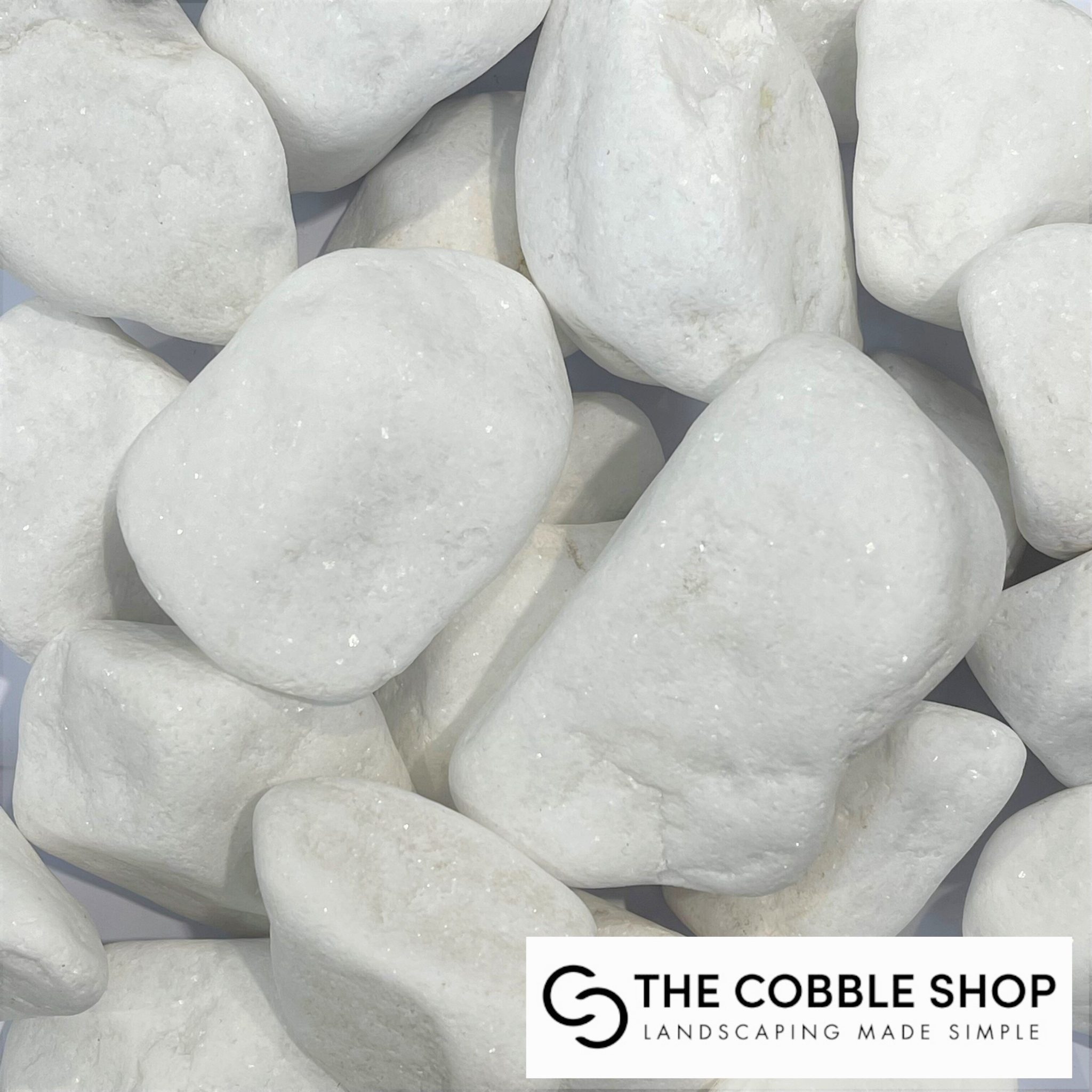 Thassos White Cobbles 30-60mm - The Cobble Shop